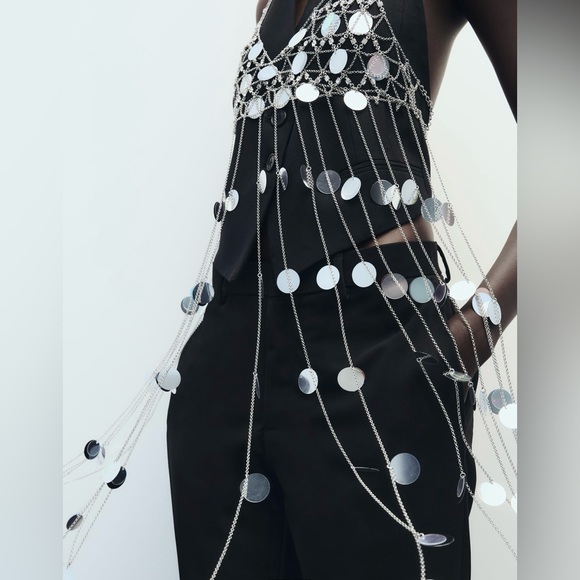 Zara | Tops | Bloggers Fav Zara Sequin Fringe Jewel Top | Poshmark